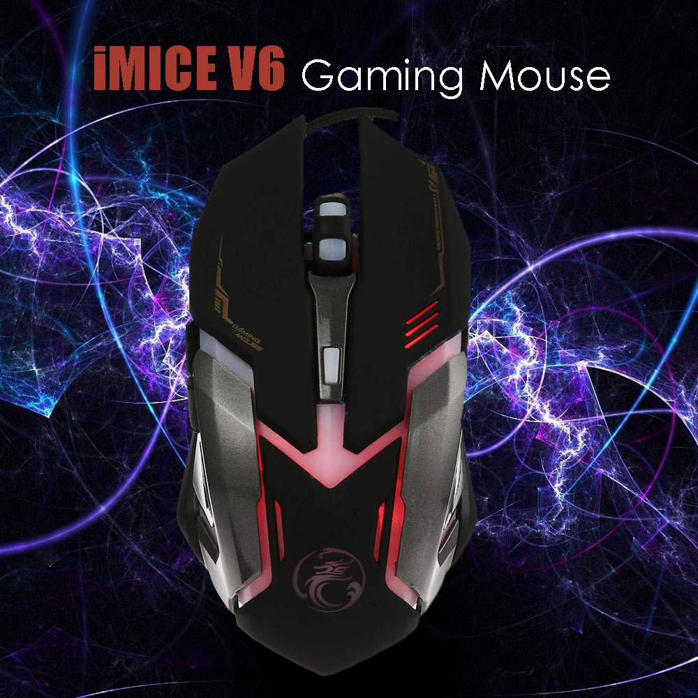 IMICE V6 WIRED 6 BUTTONS COOL OPTICAL GAMING MOUSE WITHÂ COLORFUL ...